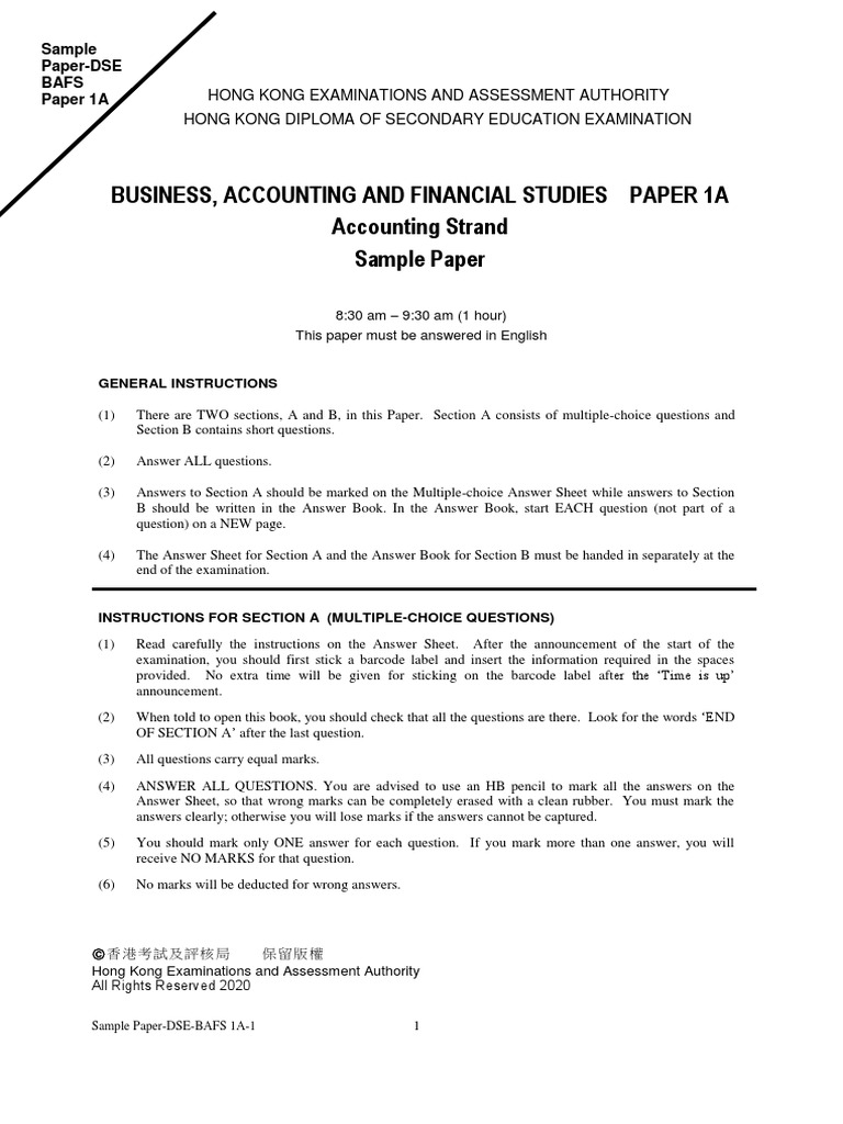 SamplePaper 2025 BAFS E | Download Free PDF | Debits And Credits | Money