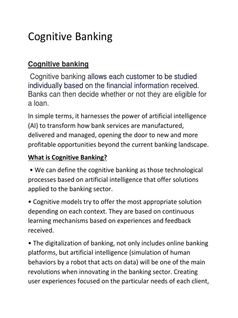 Cognitive Banking | PDF | Cloud Computing | Software As A Service