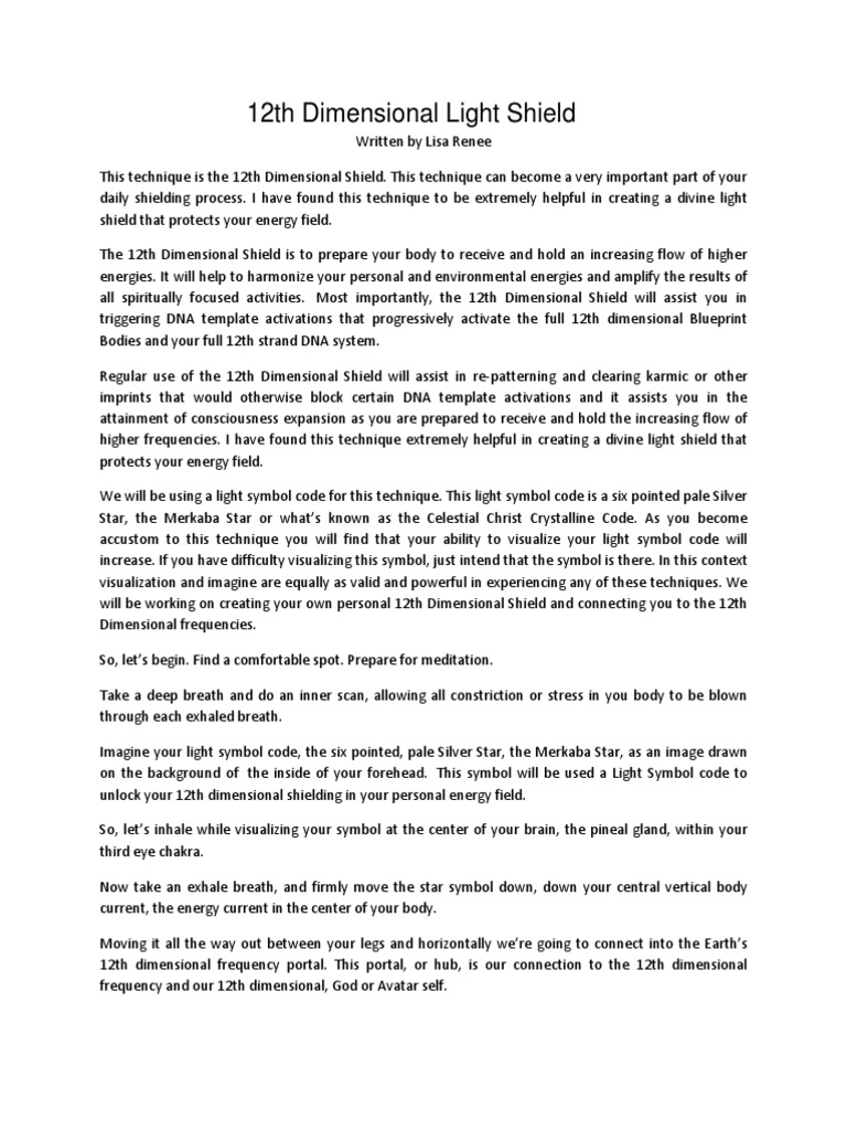 12th Dimensional Light Shield | PDF | Breathing | Chakra