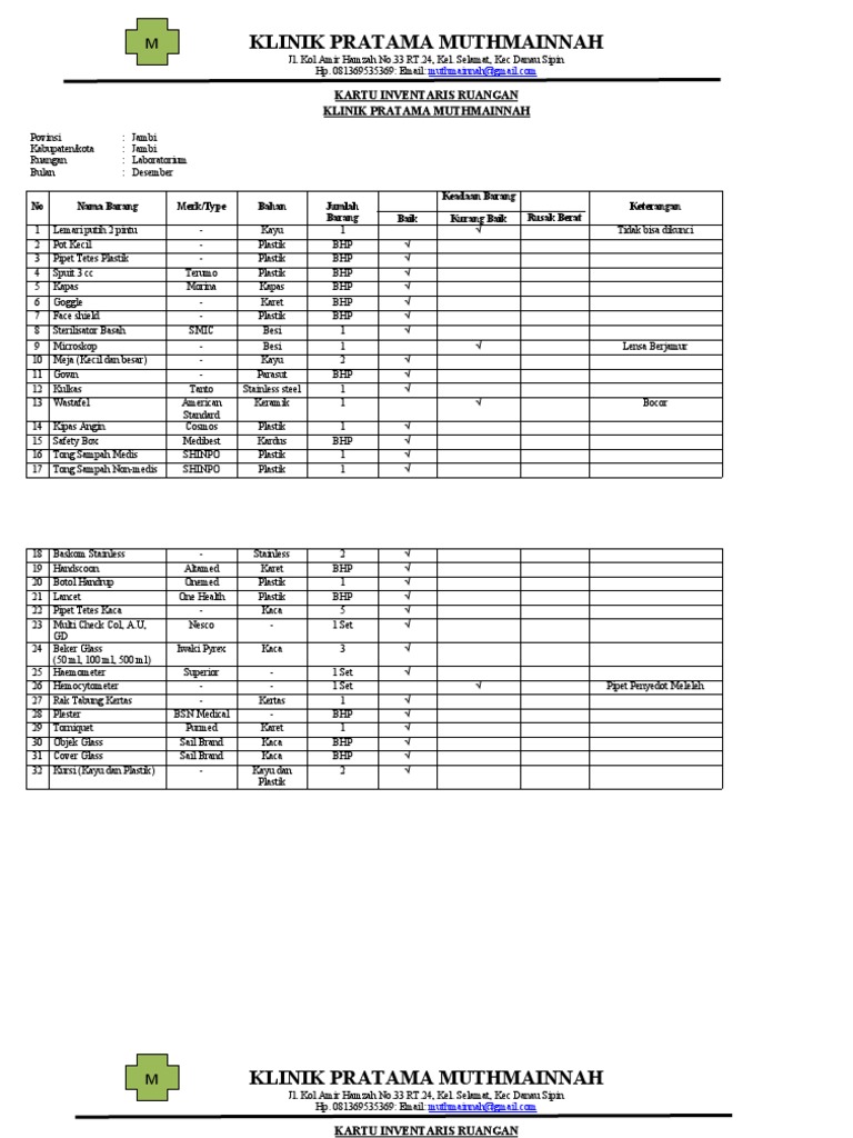 Inventaris Ruangan | PDF