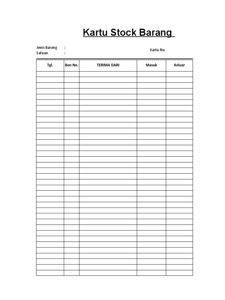 Kartu Stock Barang | PDF