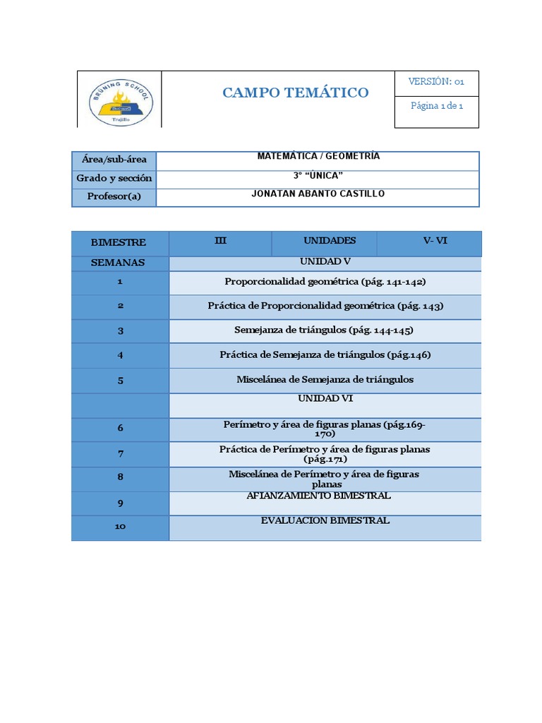 Campo Temático - 3° Sec | PDF | Métodos y materiales de enseñanza