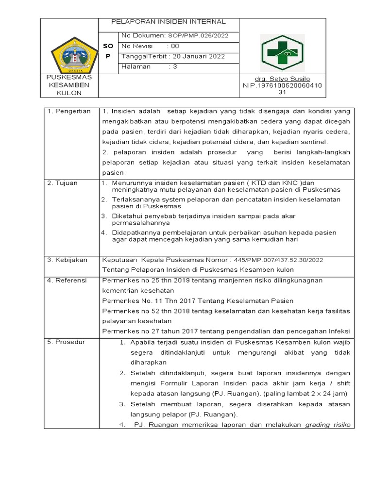 Pelaporan Insiden Puskesmas | PDF | Sains & Matematika