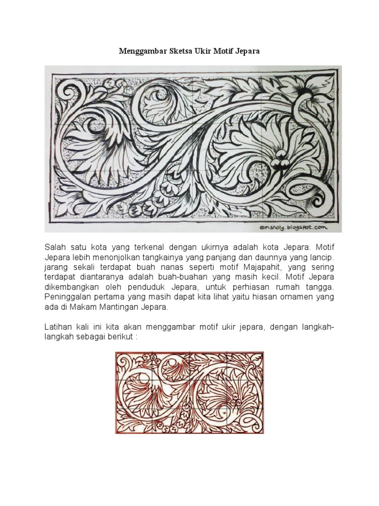 Menggambar Sketsa Ukir Motif Jepara | PDF