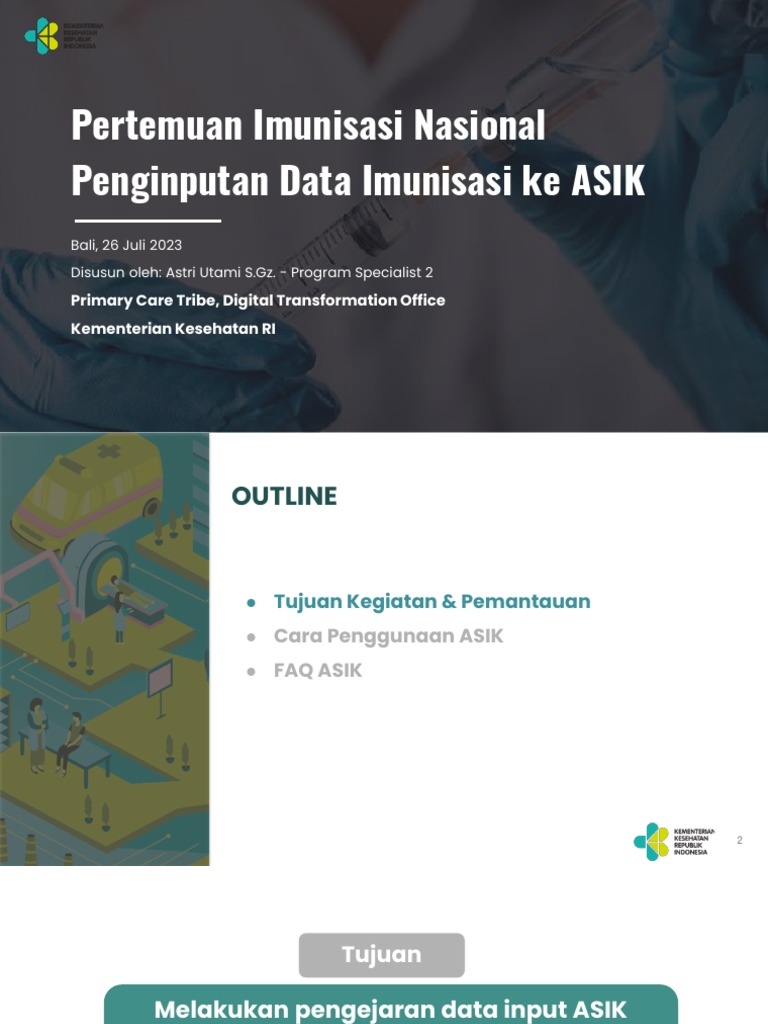 27 - 07 - 2023 - Pertemuan Imunisasi Nasional - Penginputan Data ASIK | PDF