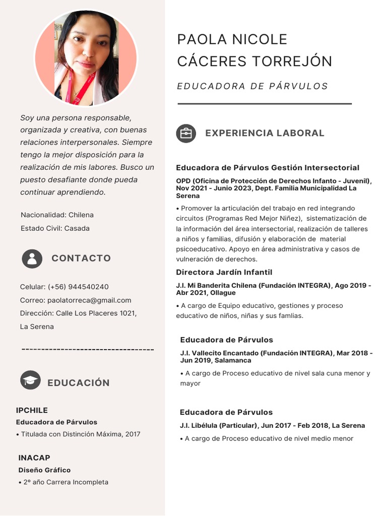 Curriculum Vitae Paola Caceres | PDF