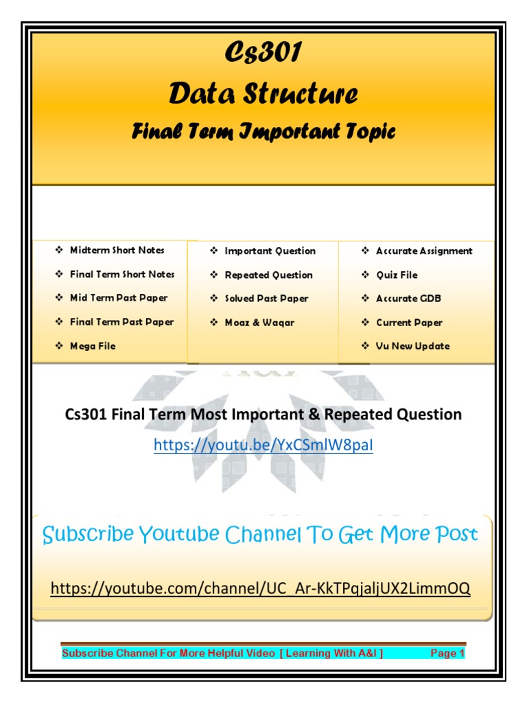 Cs301 Final Term FDG | PDF