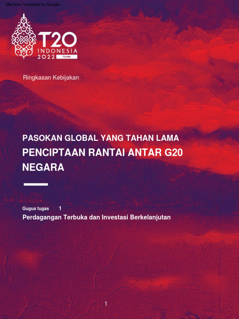 TF1 Resilient Global Supply-Chain Creation Among G20 Countries | PDF