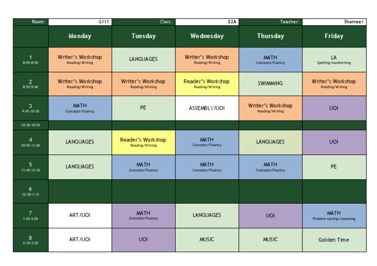 2023-2024 Timetable | PDF