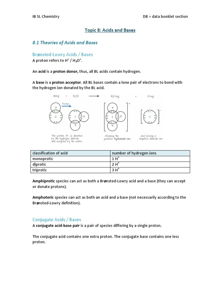 Topic 8 Acids and Bases | PDF
