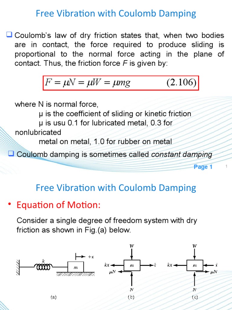 Lecture Part 2 - Coulum Damping | PDF