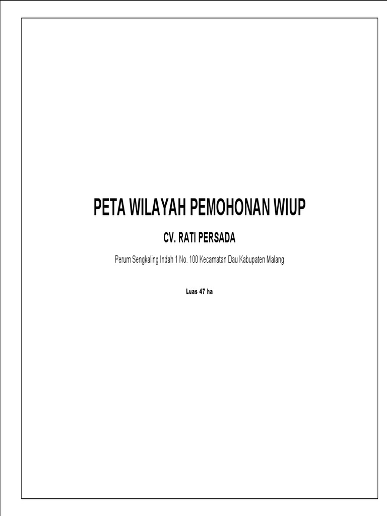 Peta Wilayah Pemohonan Wiup: Cv. Rati Persada | PDF