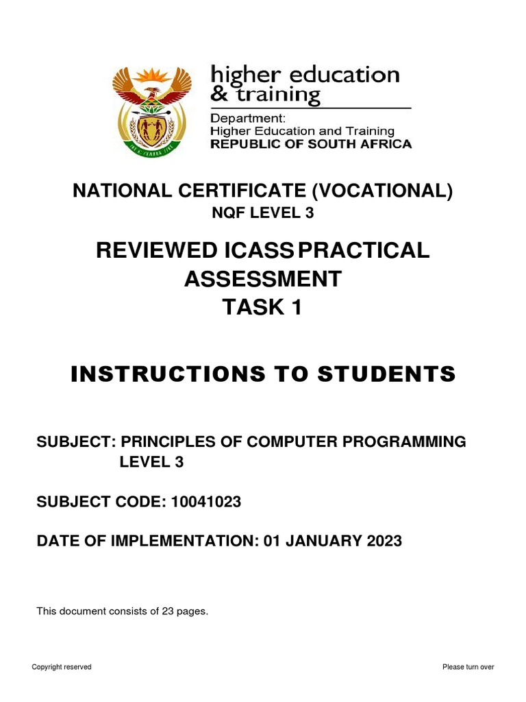 Principles of Computer Programming L3 Pat & Isat SG 2023 | PDF