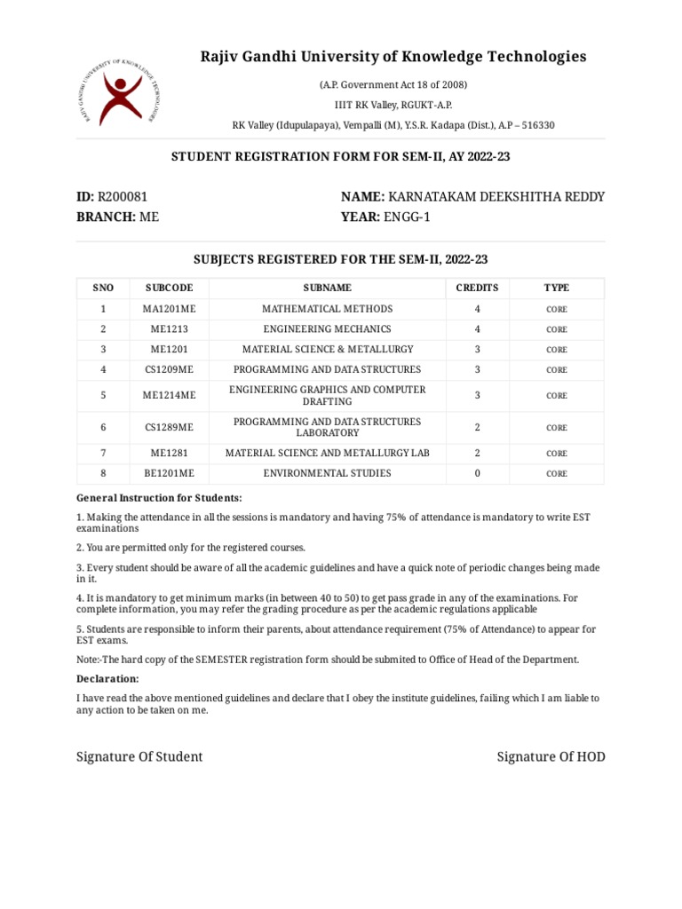 Sem Registration (Ay22 23) | PDF | Science Sem Registration (Ay22 23) | PDF | Science