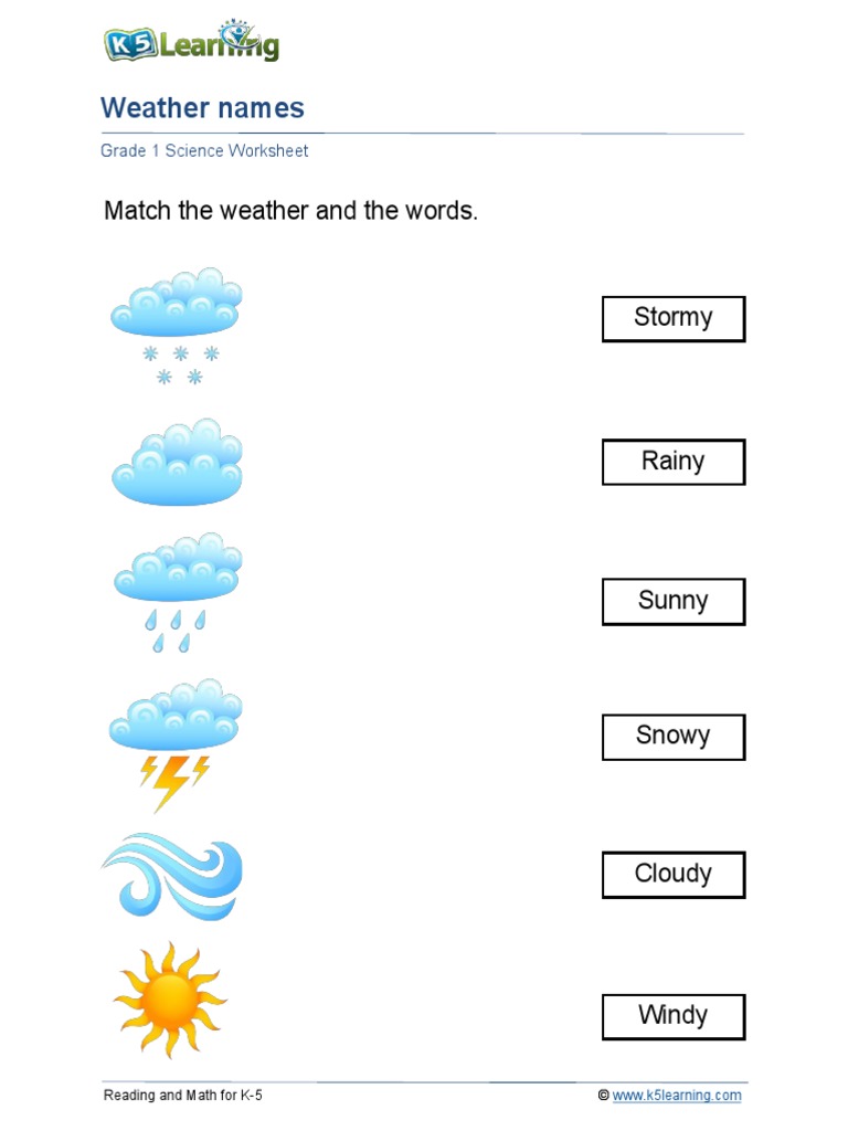 Grade 1 Weather Worksheet | PDF
