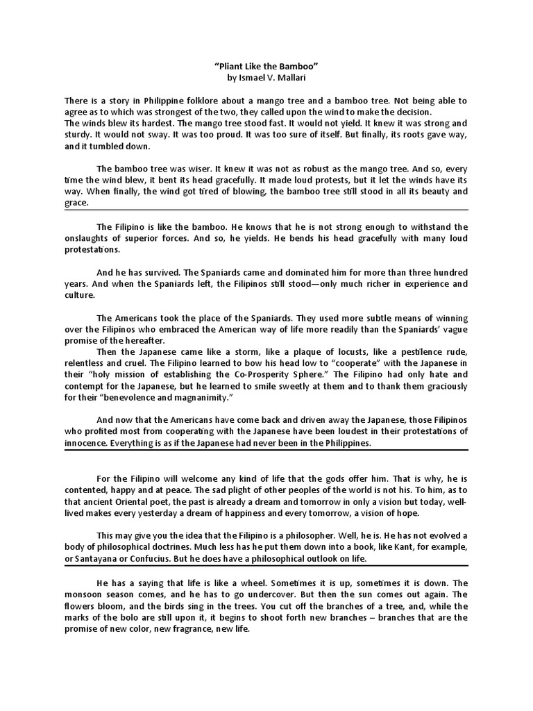 Pliant Like A Bamboo Tree | PDF