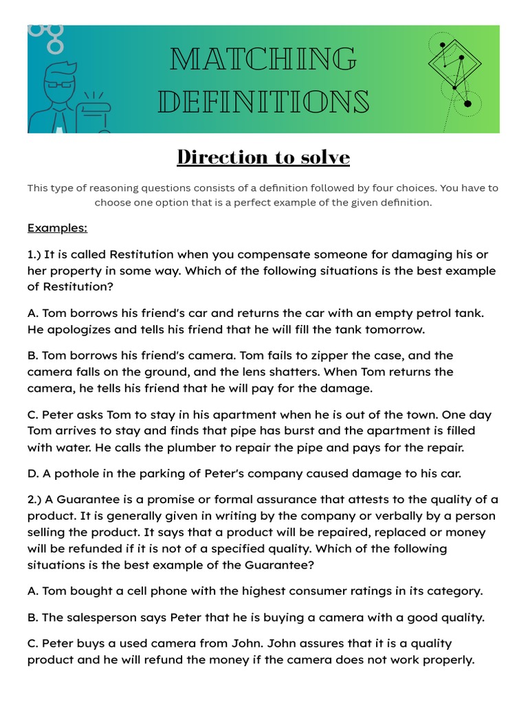 Matching Definitions | PDF