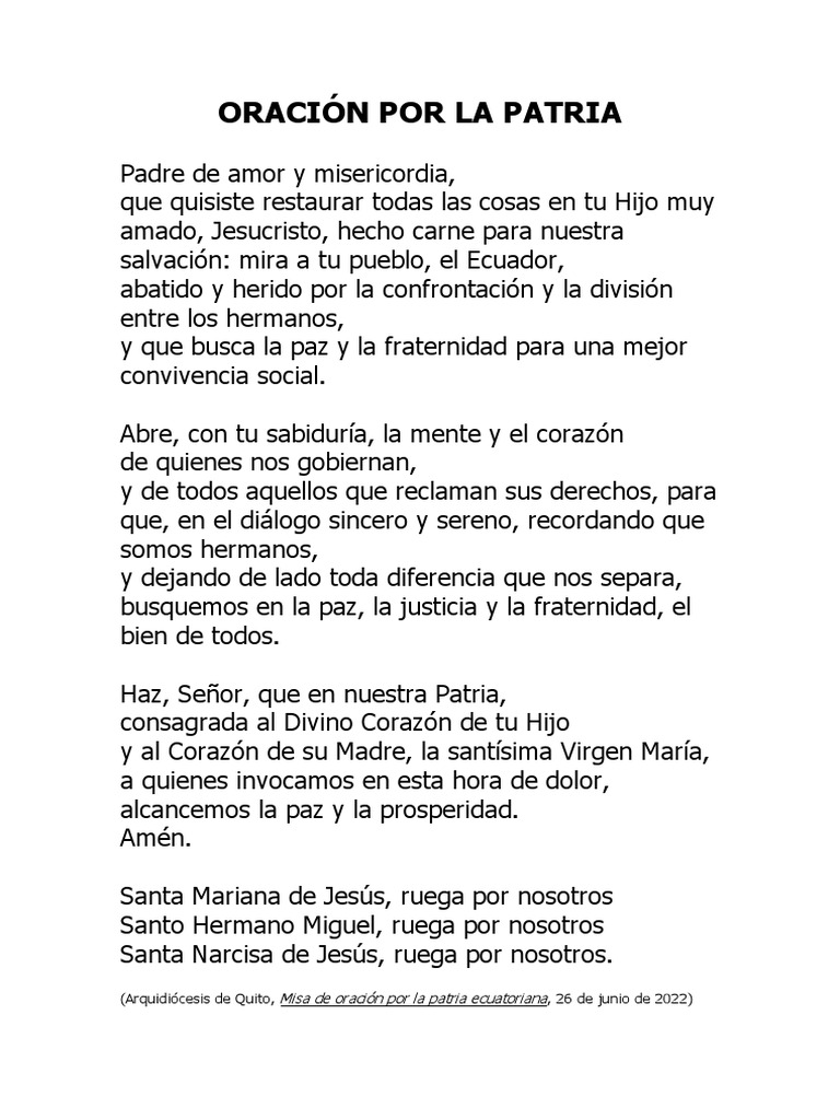 Oración Por La Patria 2 | PDF