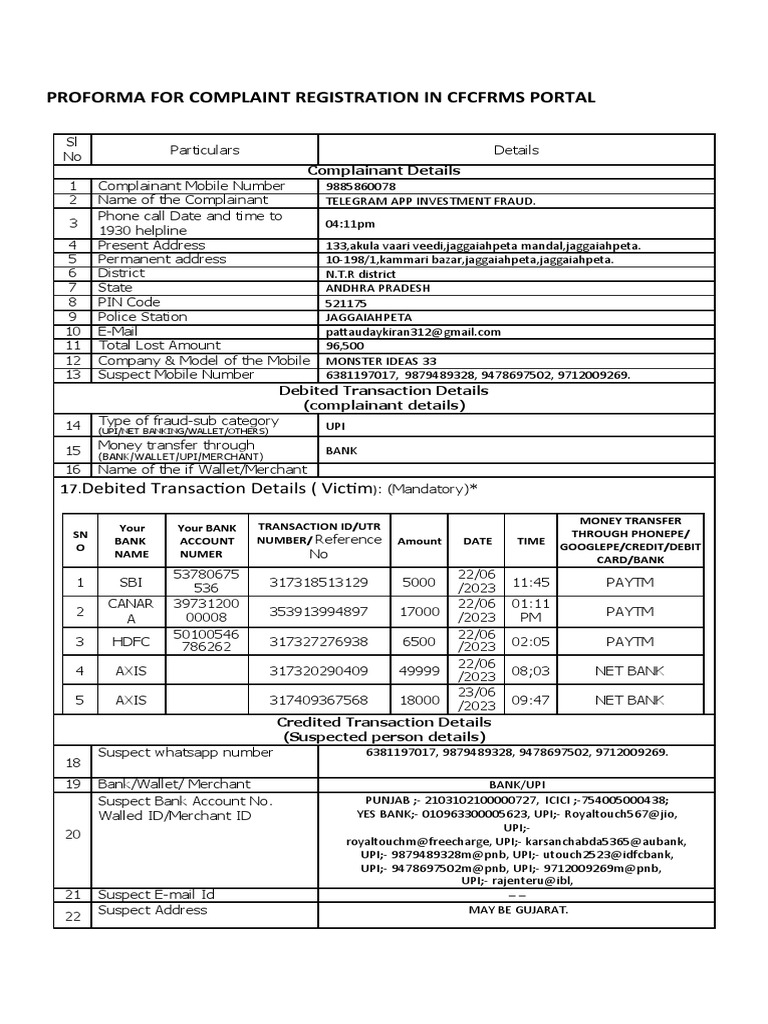 Cyber Complaint | PDF