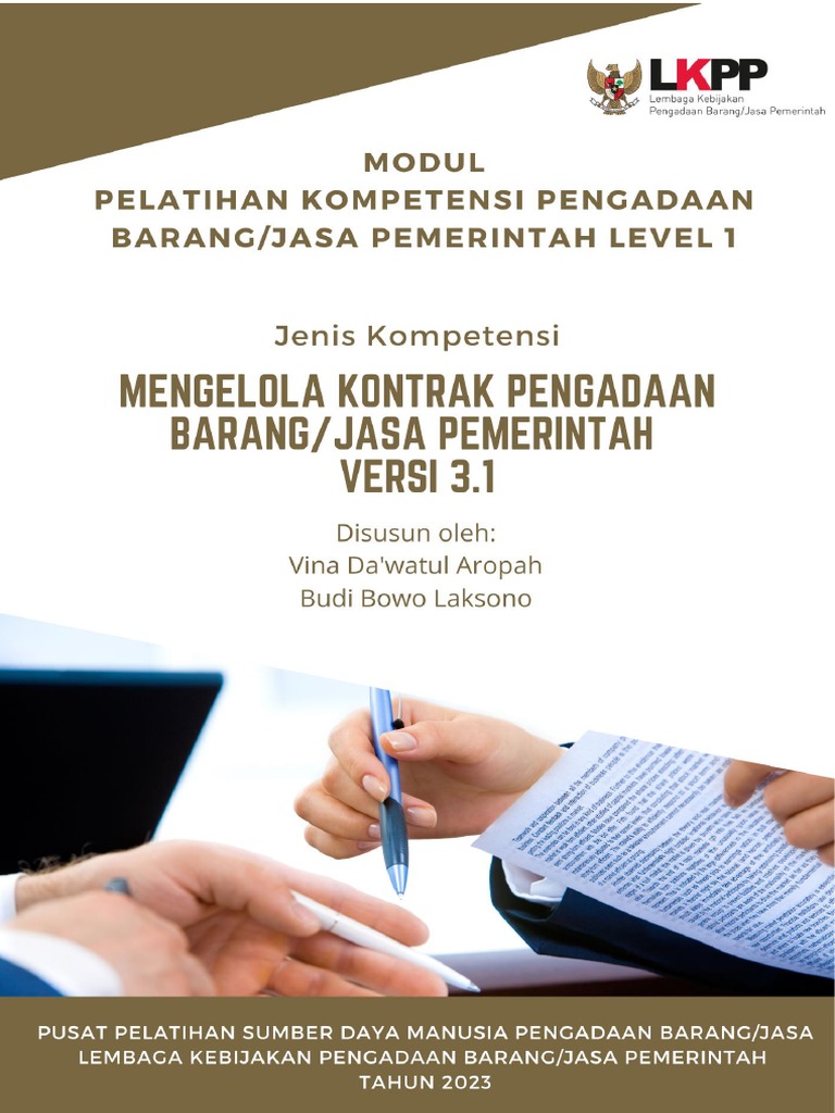 Modul Mengelola Kontrak PBJP Level 1 | PDF | Pengelolaan Keuangan & Uang | Teknologi & Rekayasa