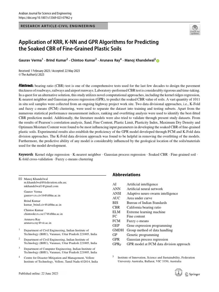 Application of KRR, K-NN and GPR Algorithms | PDF | Machine Learning ...