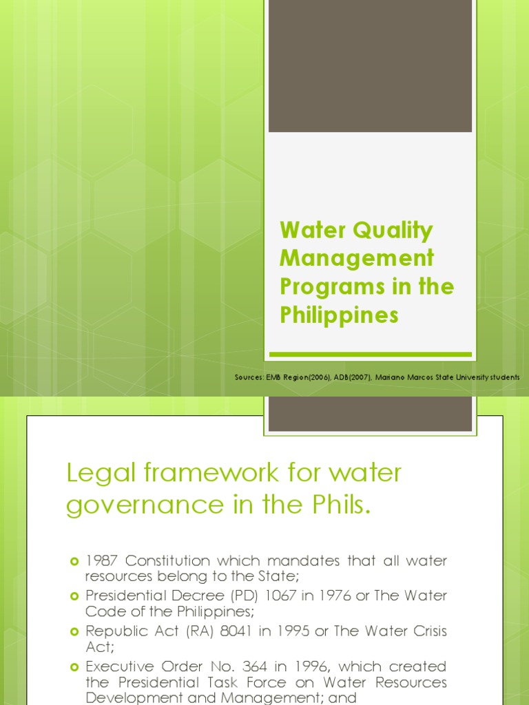 Water Quality Management Programs in The Philippines | PDF | Water ...