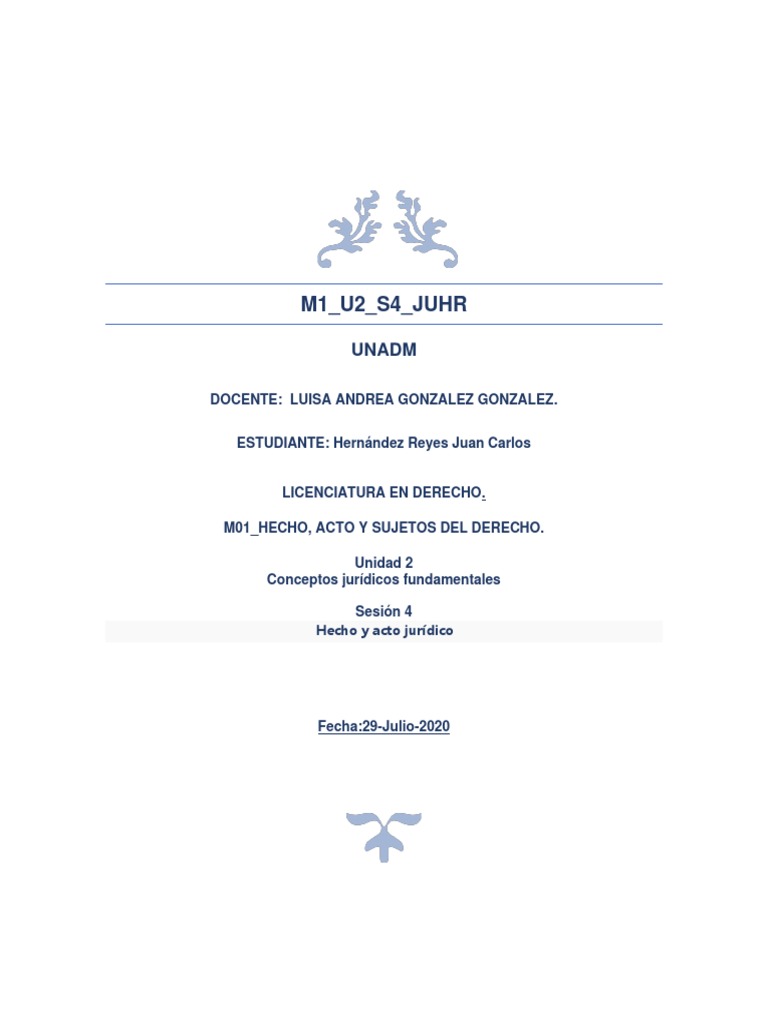 M1 - U2 - S4 - JUHR: Unadm | PDF | Homicidio | Matrimonio