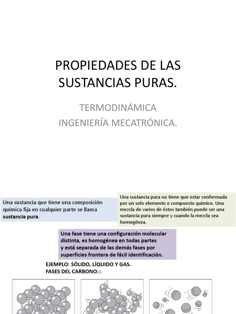 Propiedades de Las Sustancias Puras | PDF | Gases | Fase (materia)