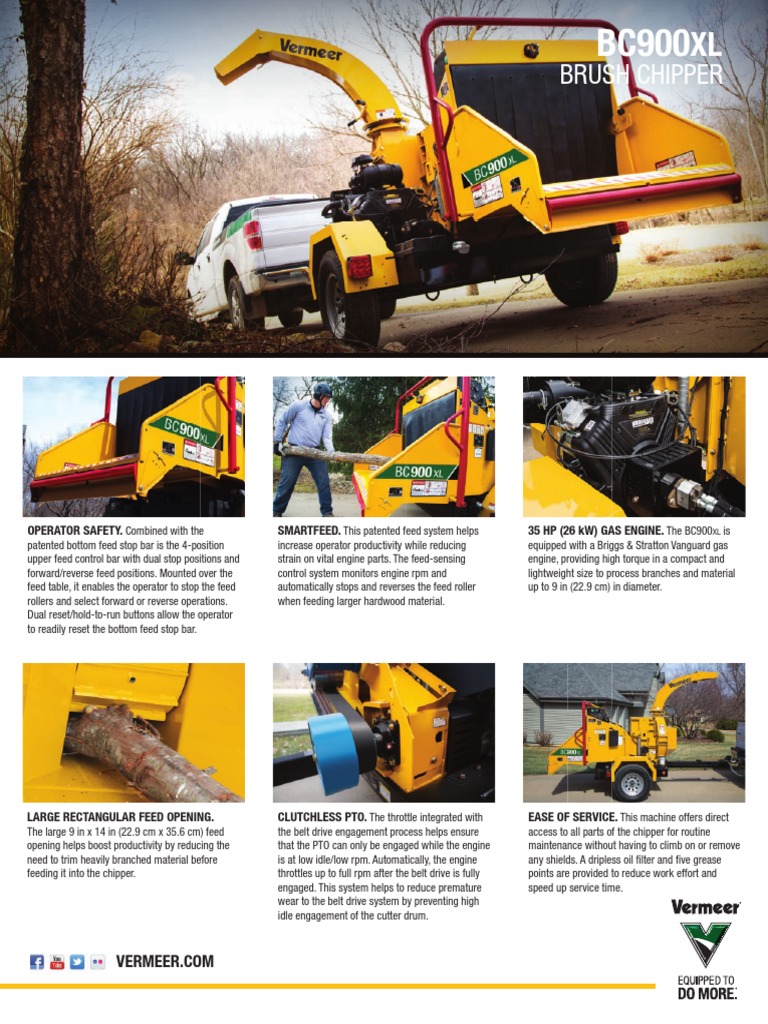 bc900xl Brush Chipper Spec Sheet Updated Sep 2021 | PDF | Horsepower ...