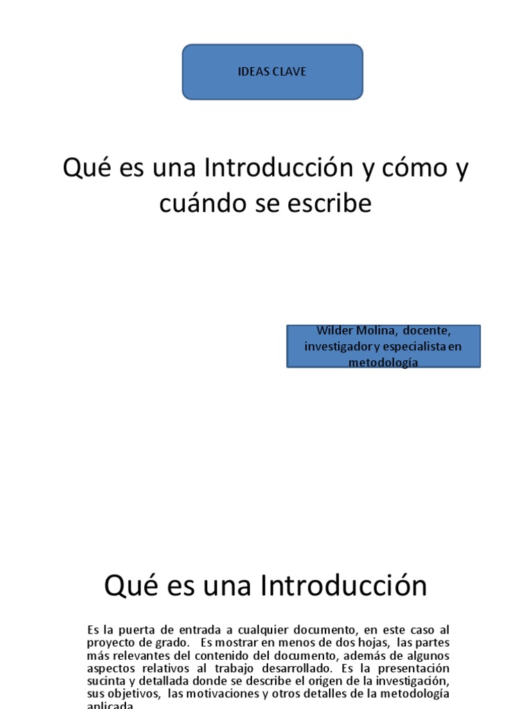 Como Escribir La Introduccion de La Proyecto de Grado, UNIVALLE | PDF ...