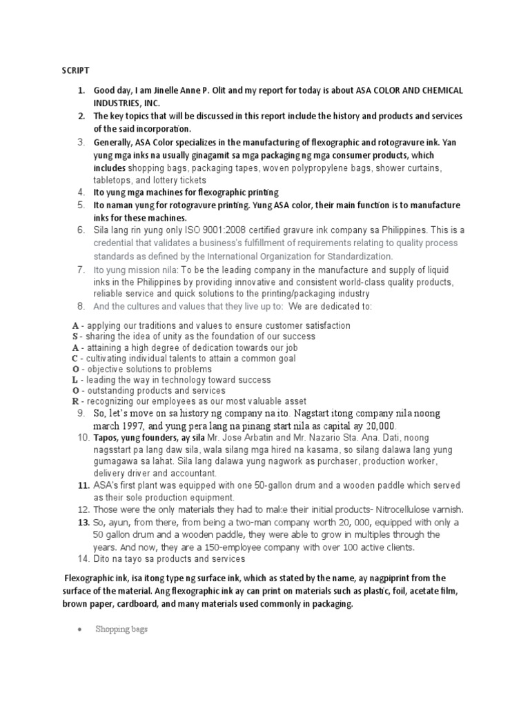 SCRIPT | PDF | Business Process | Industrial Processes