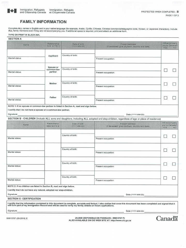 (FILLABLE) Family Information | PDF