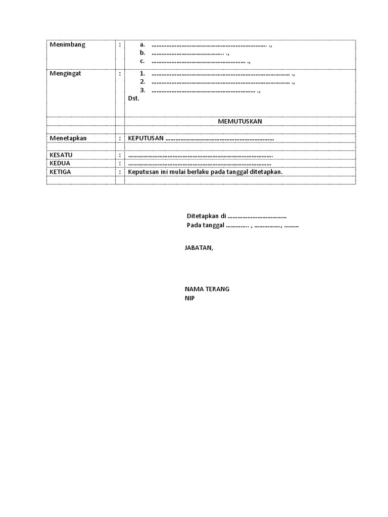 Tata Cara Pembuatan Surat Keputusan | PDF