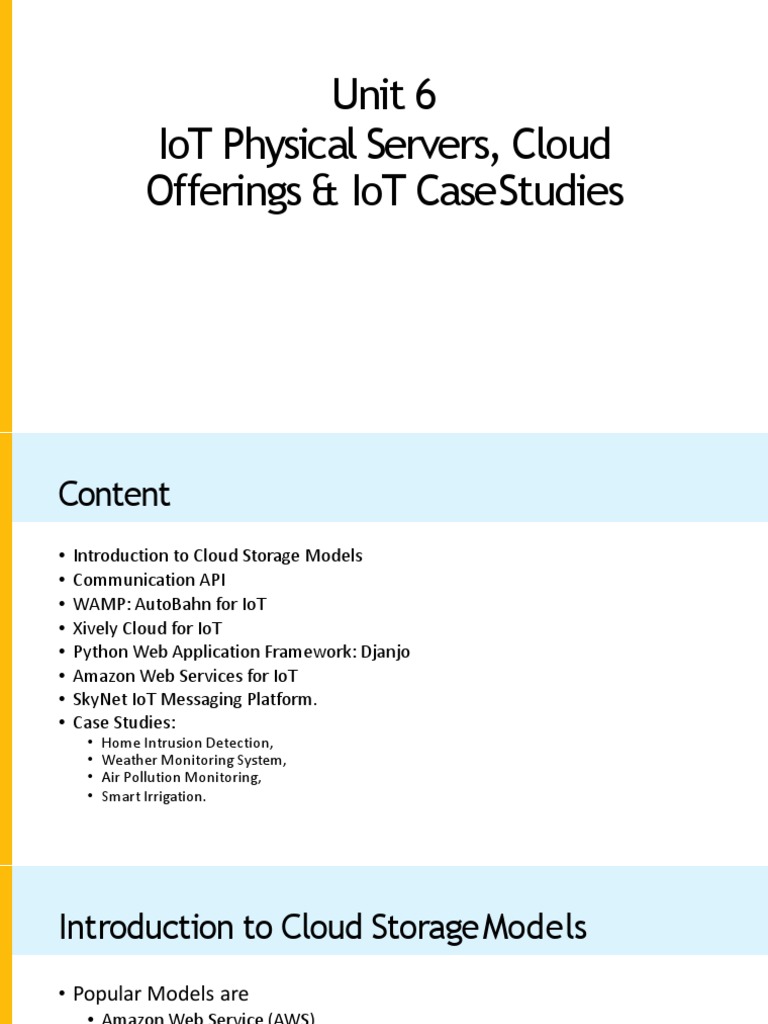 Iot Physical Servers Cloud Offerings Iot Case Studies | PDF | Json | Xml