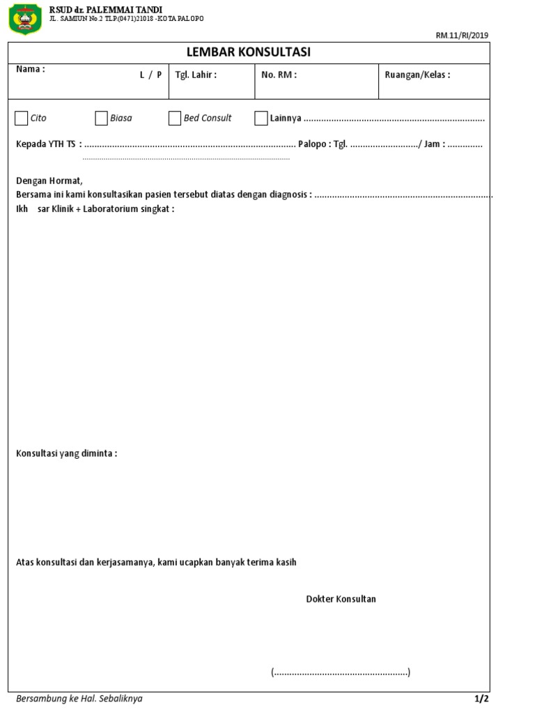 RM.11 Lembar Konsultasi | PDF