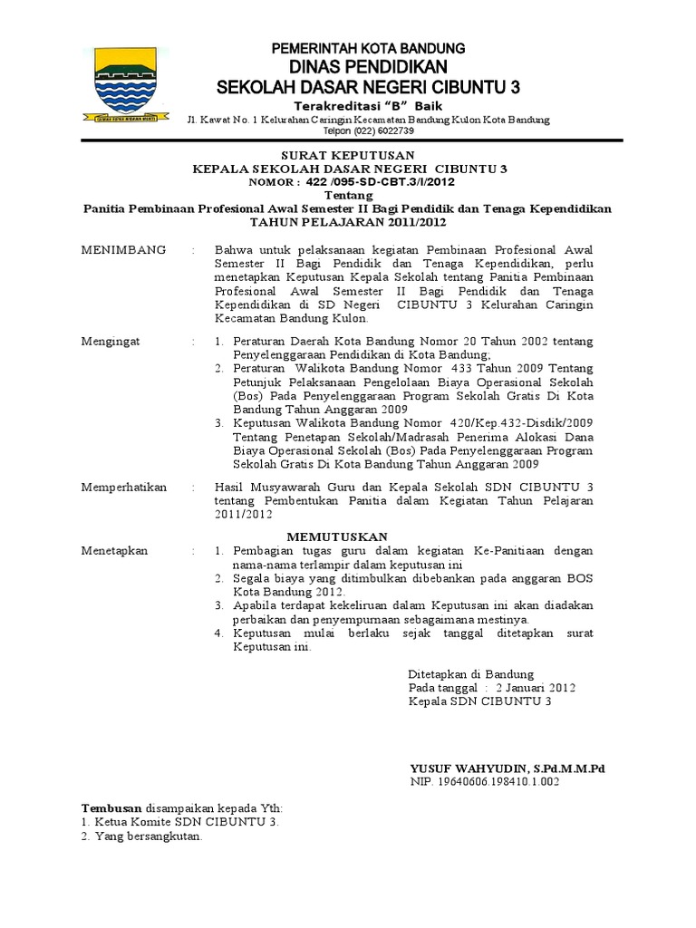 Sk. Panitia Pembinaan SMT Ii | PDF