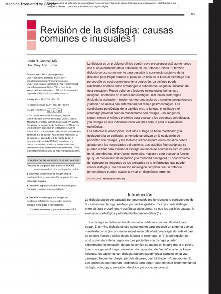 Disfagia | PDF | Esófago | La enfermedad por reflujo gastroesofágico