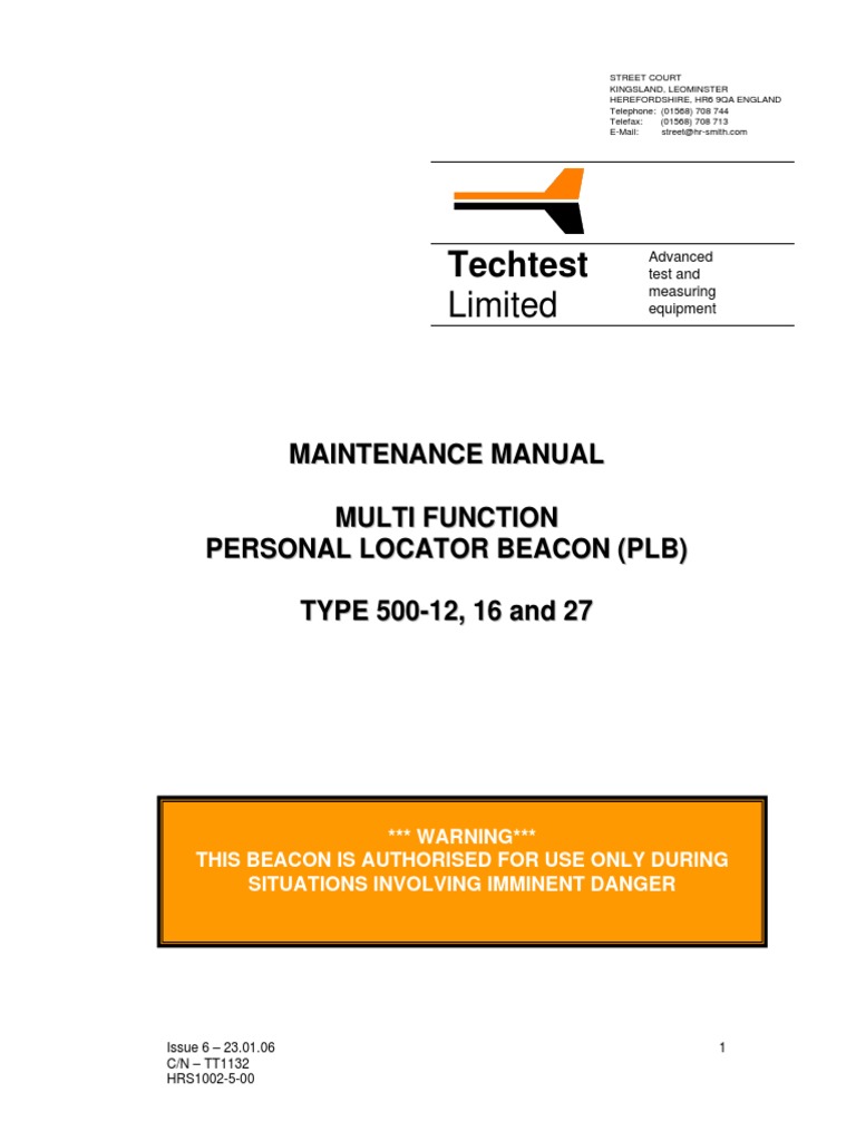 ELT Maintenance Manual Issue 6 | PDF | Modulation | Electronics