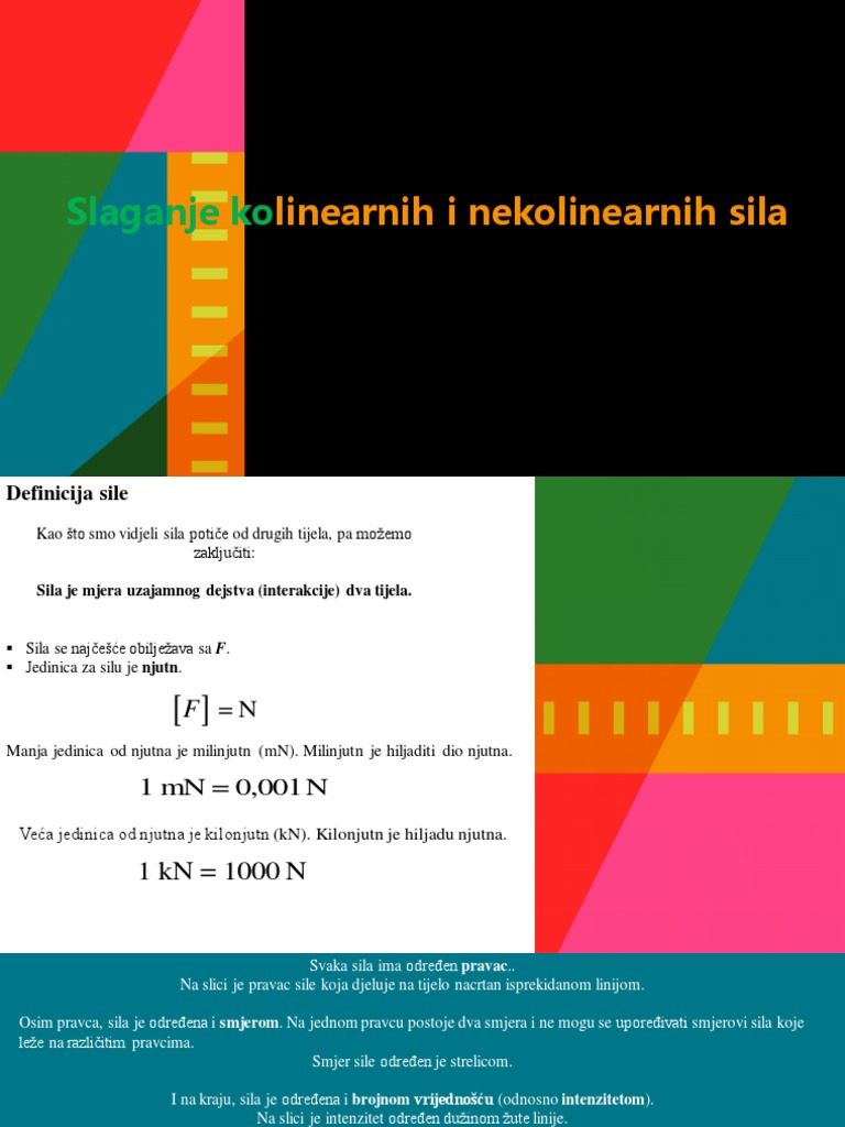 Slaganje kolinearnih sila | PDF