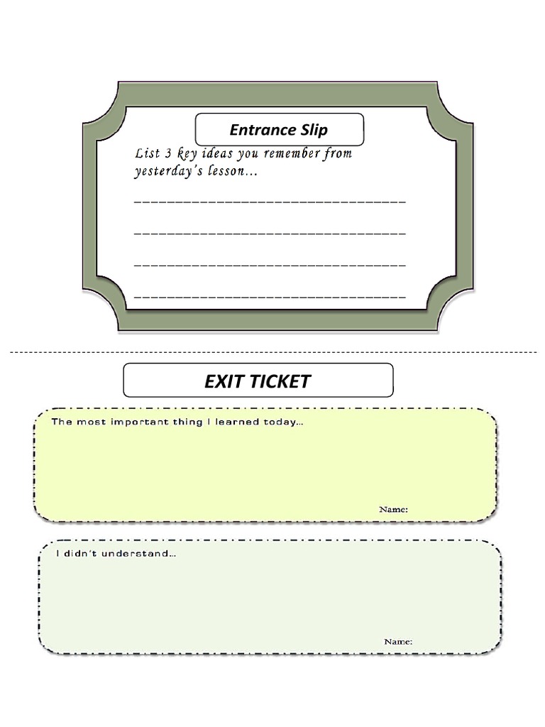 exit- entry slips | PDF