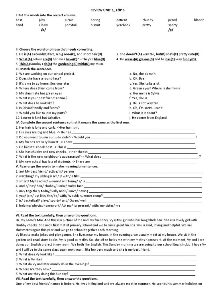 Review Unit 3 - L P 6 | PDF