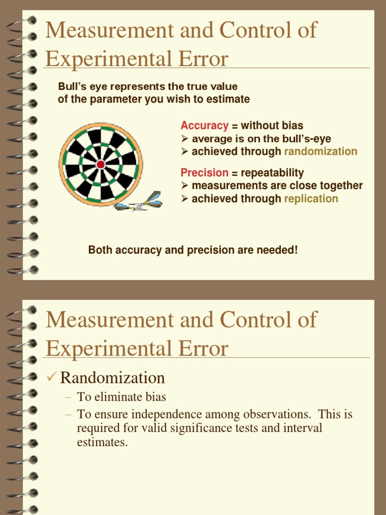 Measurement and Control of Experimental Error: Bull's Eye Represents The True Value of The ...