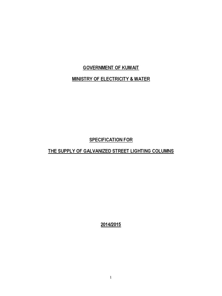 Specs. For Street Lighting Columns | PDF