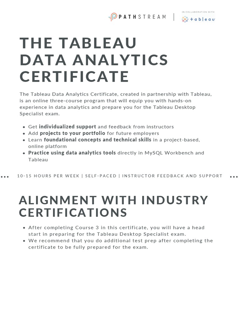 Tableau Data Analytics Certificate Syllabus | PDF | Databases | Relational Database