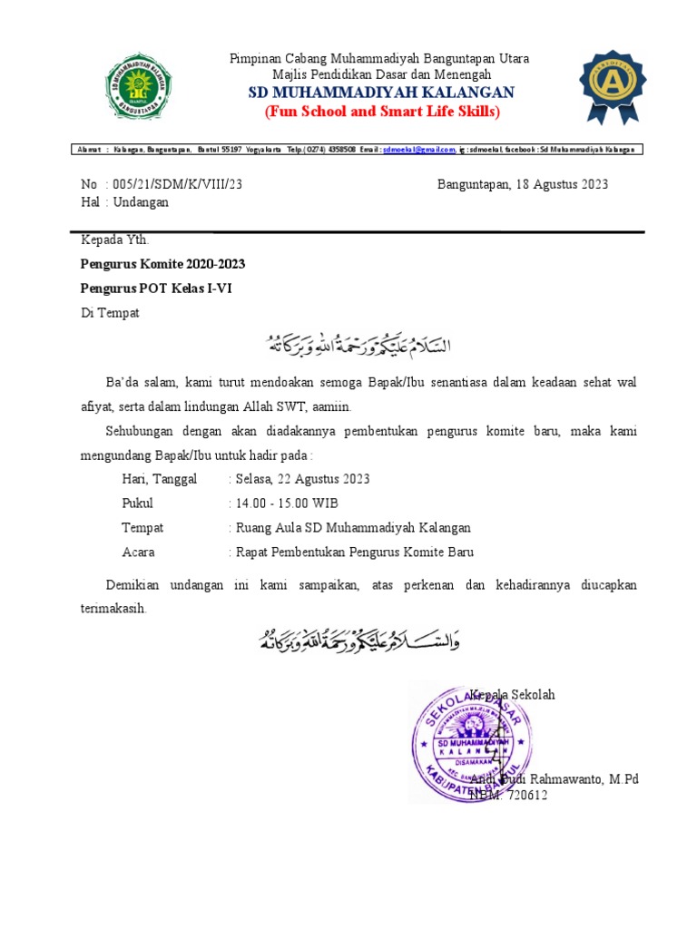Undangan Rapat Pembentukan Komite Pdf