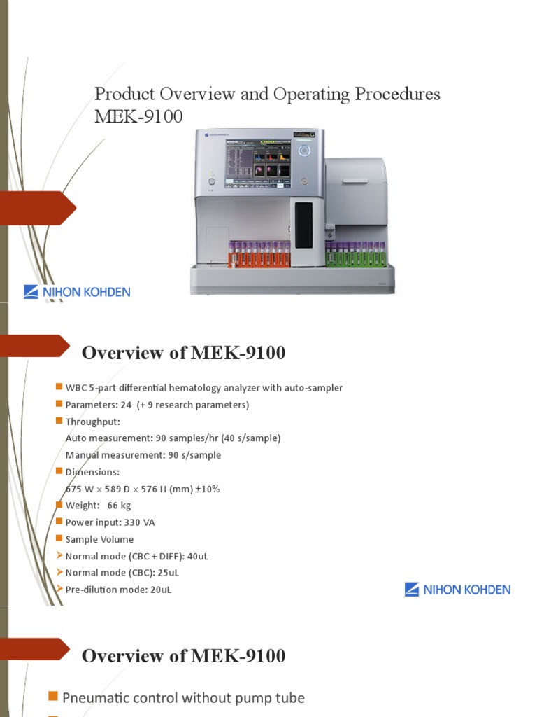MEK-9100 Overview and Operating Procedures | PDF