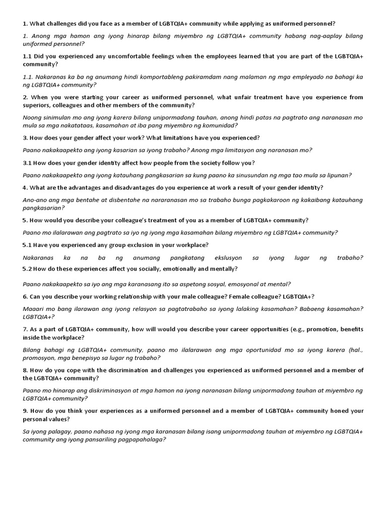 Psychology Interview Questions Pdf