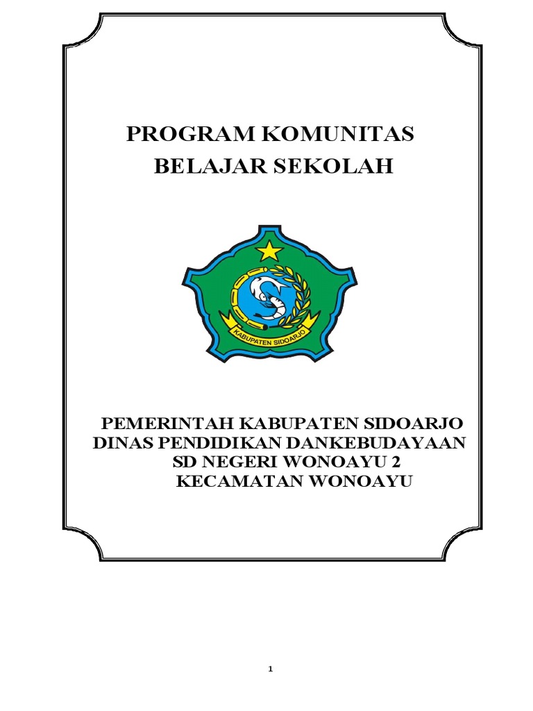 Program Komunitas Belajar Disekolah | PDF
