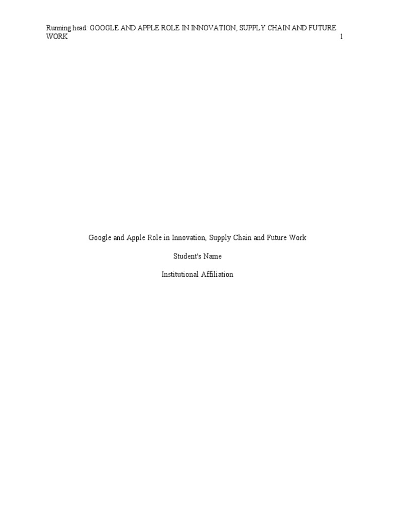 4 Headings Paper | PDF | Apple Inc. | Supply Chain