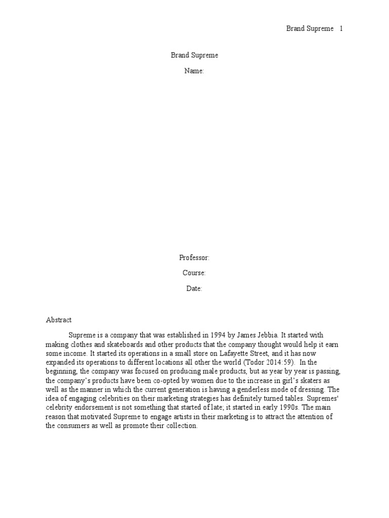 Topic Brand Supreme | PDF